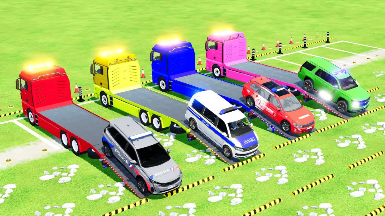 POLICE CARS AUDI, LIZARD, CHEVROLET, VOLSKWAGEN, FORD and TRANSPORTING ...