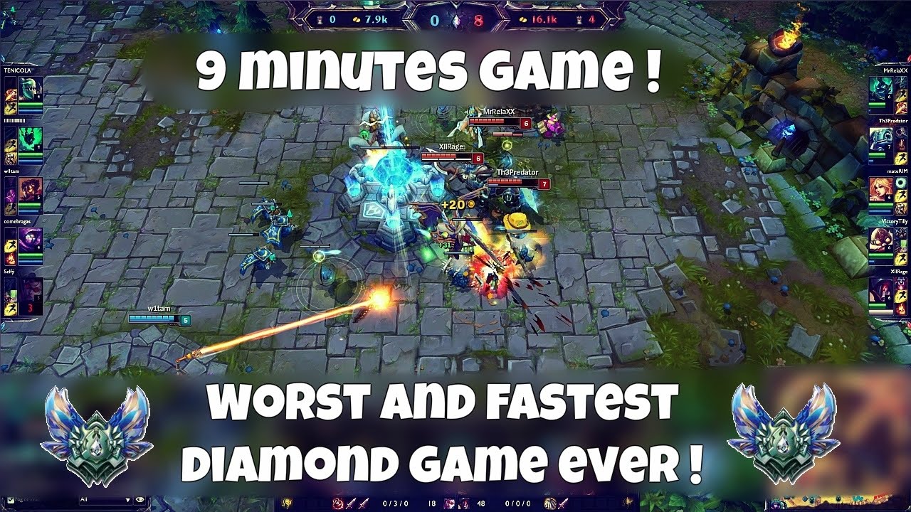 [LoL] - 9 Minutes Ranked Game in Diamond (worst game ever) - YouTube