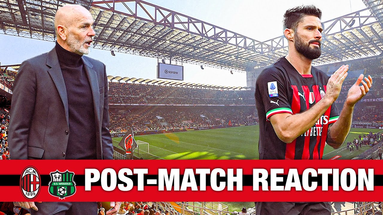 Coach Pioli and Olivier Giroud | AC Milan v Sassuolo post-match ...