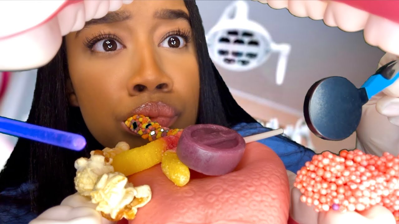 ASMR Dentist Cleans Your Teeth and Eats The Candy & Snacks Out Of It 🦷🍫 ...