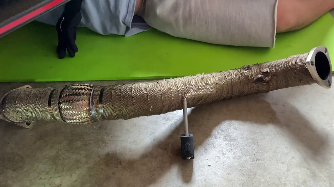 Honda Civic Type R FK8 PRL front pipe and down pipe install - YouTube