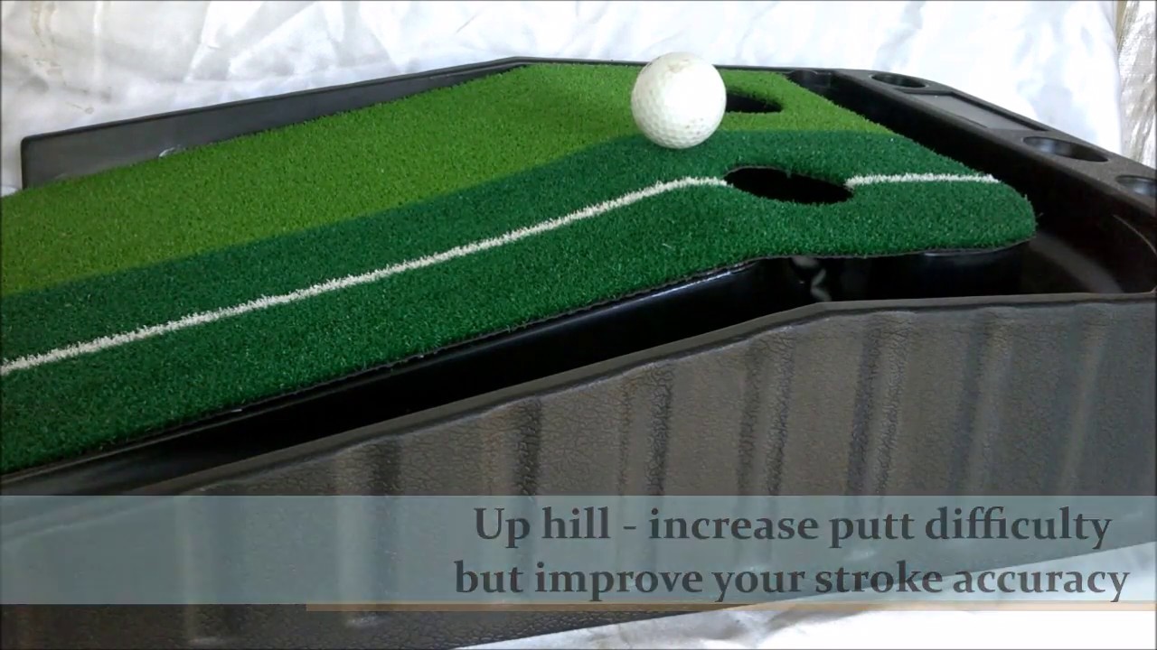 Golf Putting Mat Trainer - With return ramp. Portable and easy storage ...