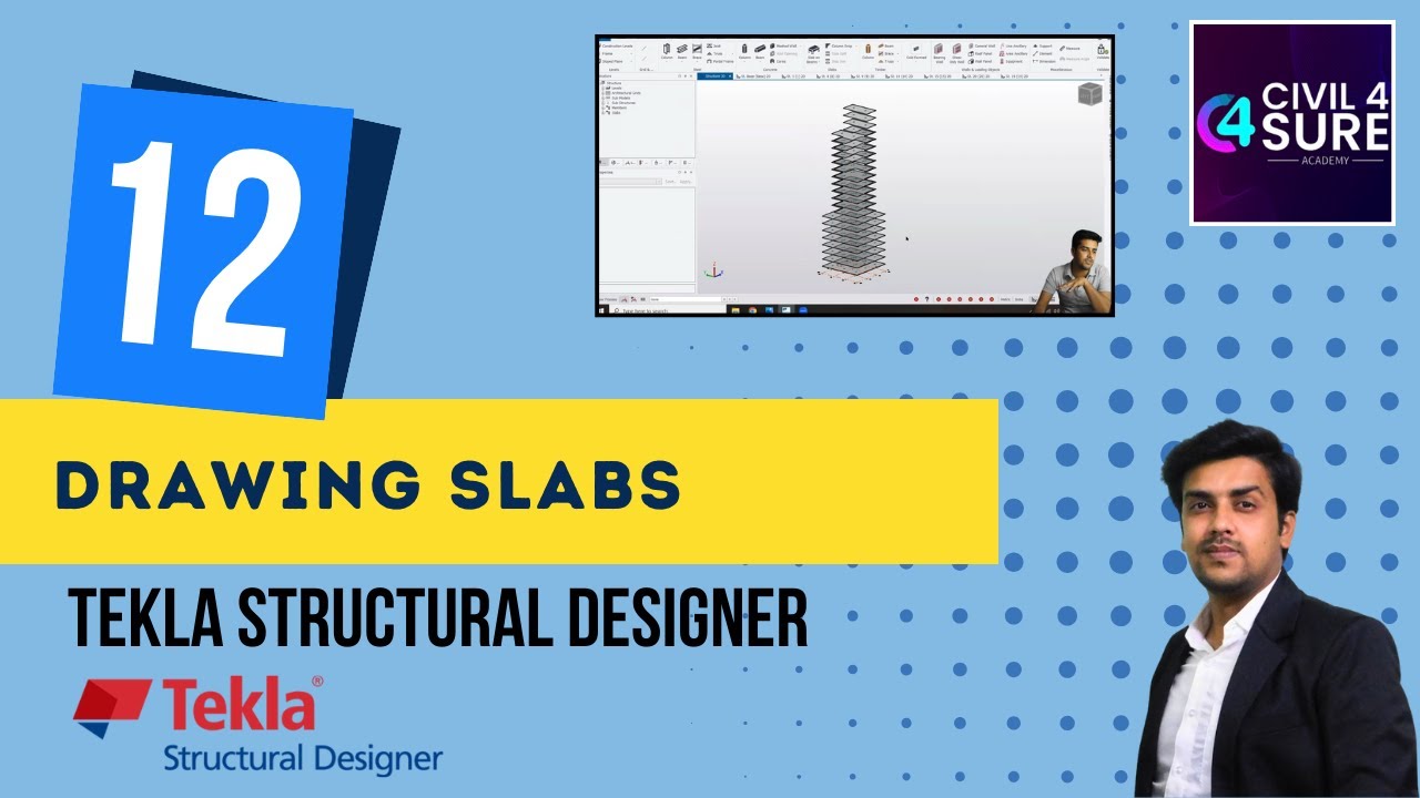 Tekla Structural Designer - 12 Drawing Slabs - YouTube