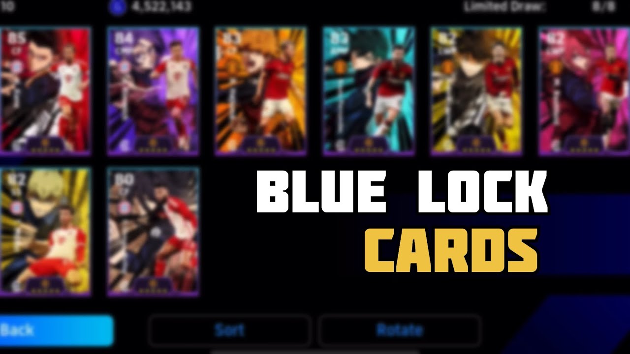 The cards that i got from blue lock pack and their training and stats ...