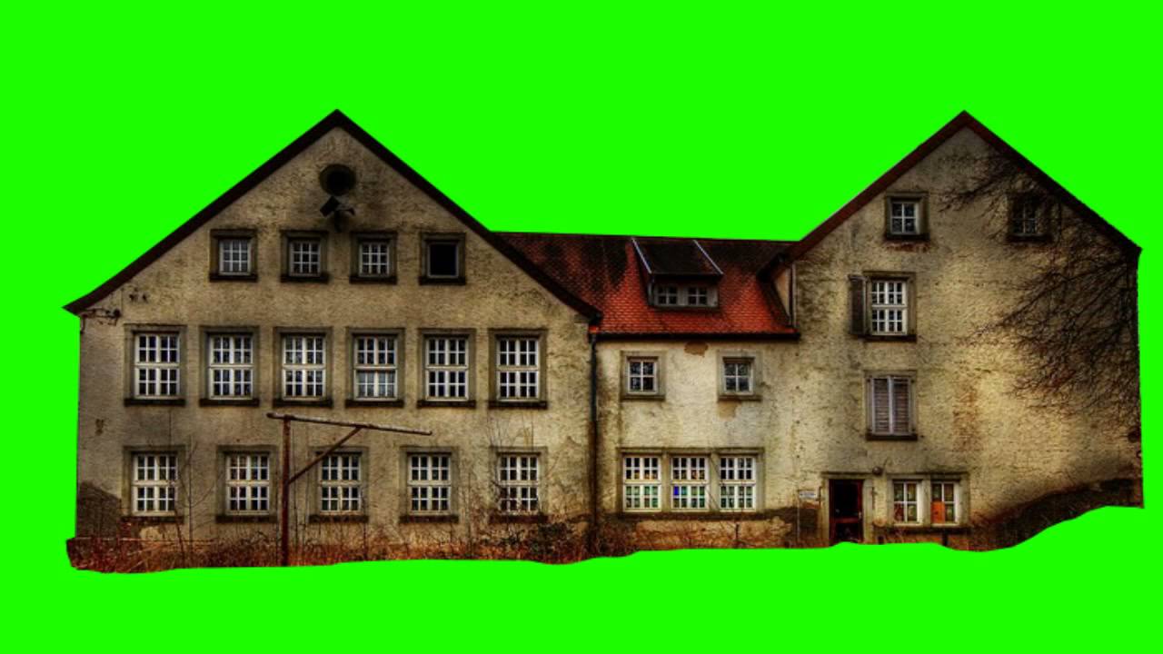dark scary house in green screen free stock footage - YouTube