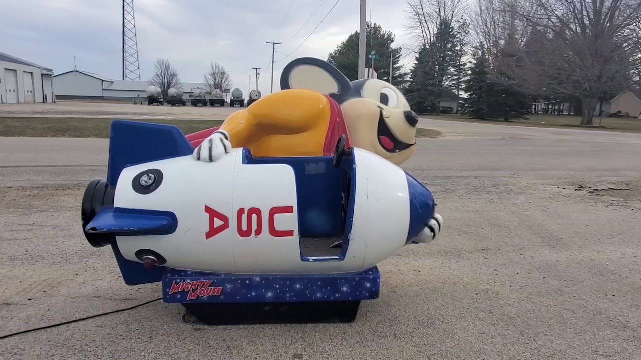 MIGHTY MOUSE coin operated kiddie ride - YouTube