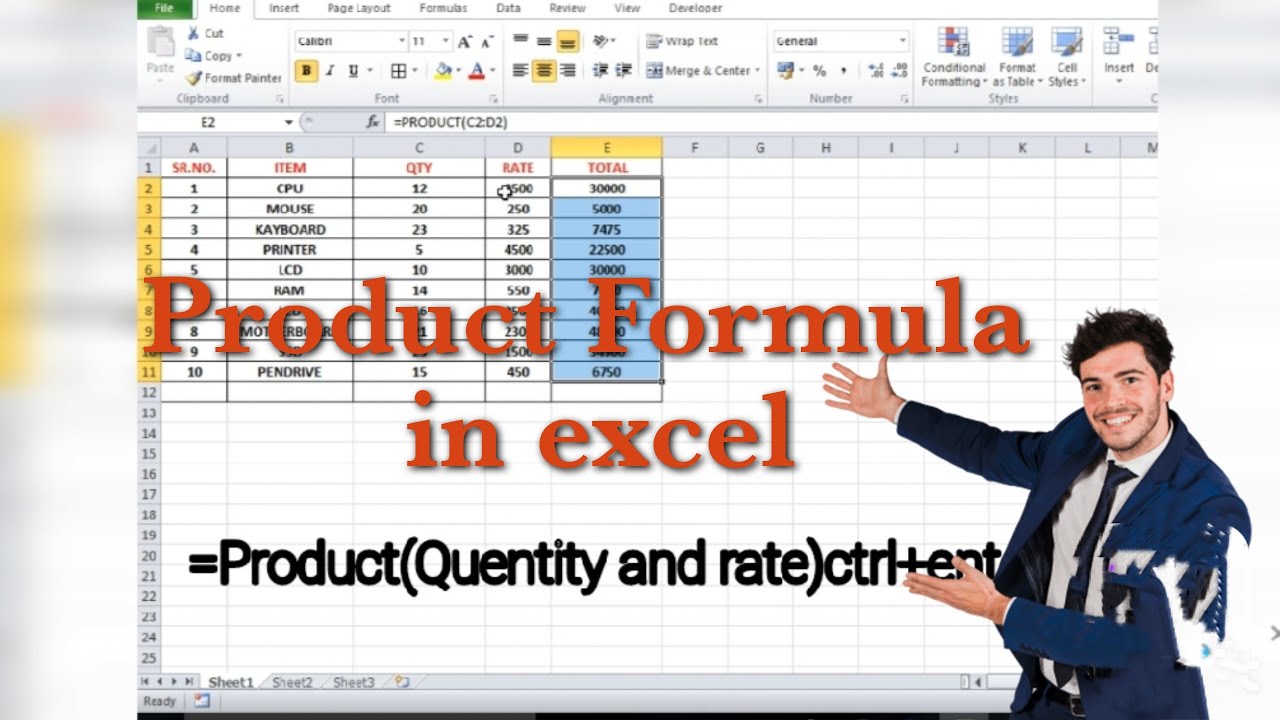 Excel Product Formula Product Formula In Excel YouTube Excel Product Formula Product Formula In Excel YouTube