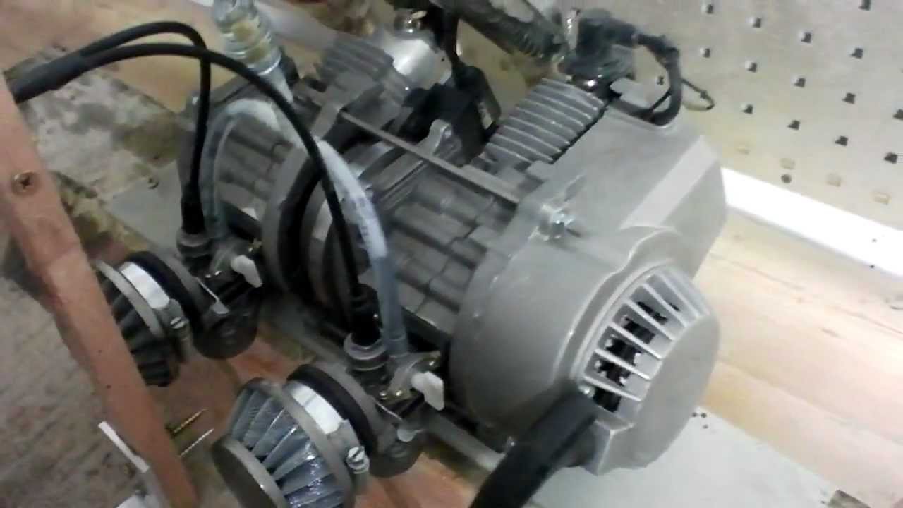 2 Zylinder pocket bike Motor - YouTube