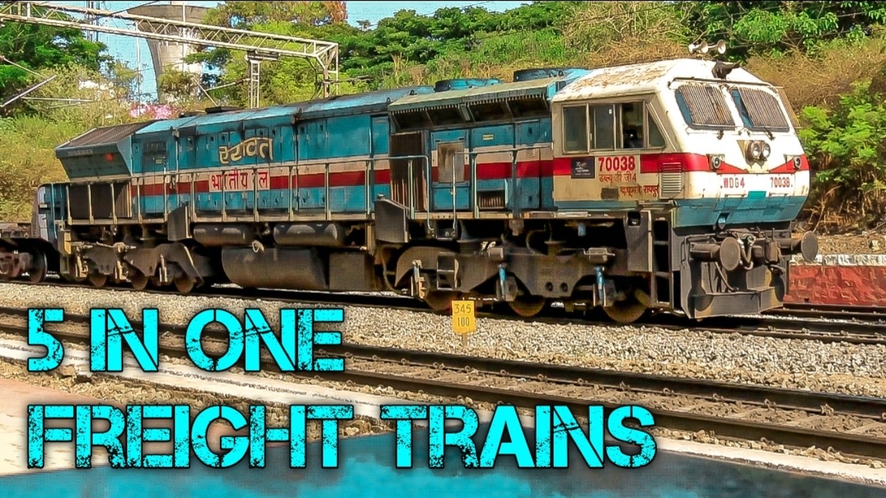 5 in one freight trains | wdg4 | wag5 twins | wdg4d - YouTube