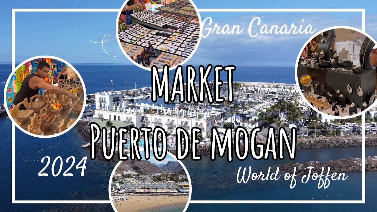 Puerto de Mogan Market Gran Canaria september 2024 - drone video and ...