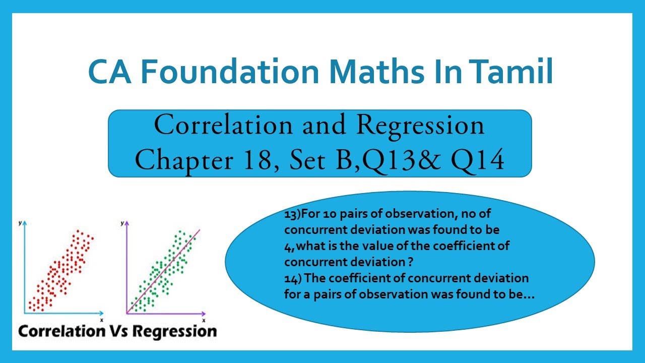 CA Foundation Maths In Tamil|ch18,Set B,Q13&Q14|Coefficient of ...