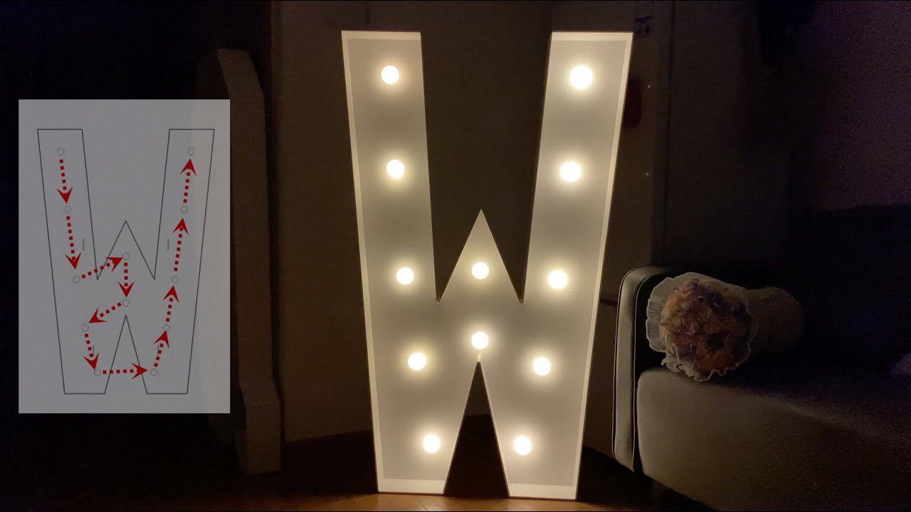 EUFONY 4FT Marquee Light Up Letter W Assembly Tutorial, Mosaic Letter W ...