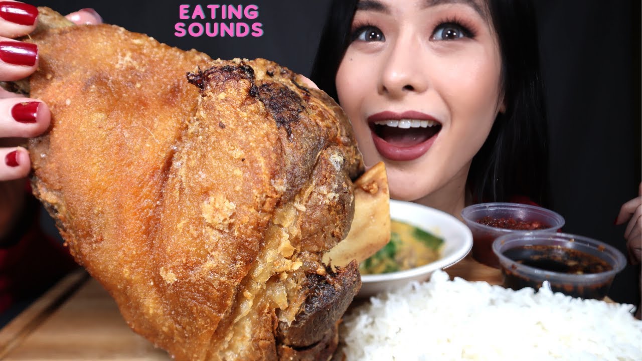 ASMR EATING FILIPINO FOOD CRISPY PATA (CRISPY PORK LEG), KARE KARE ...