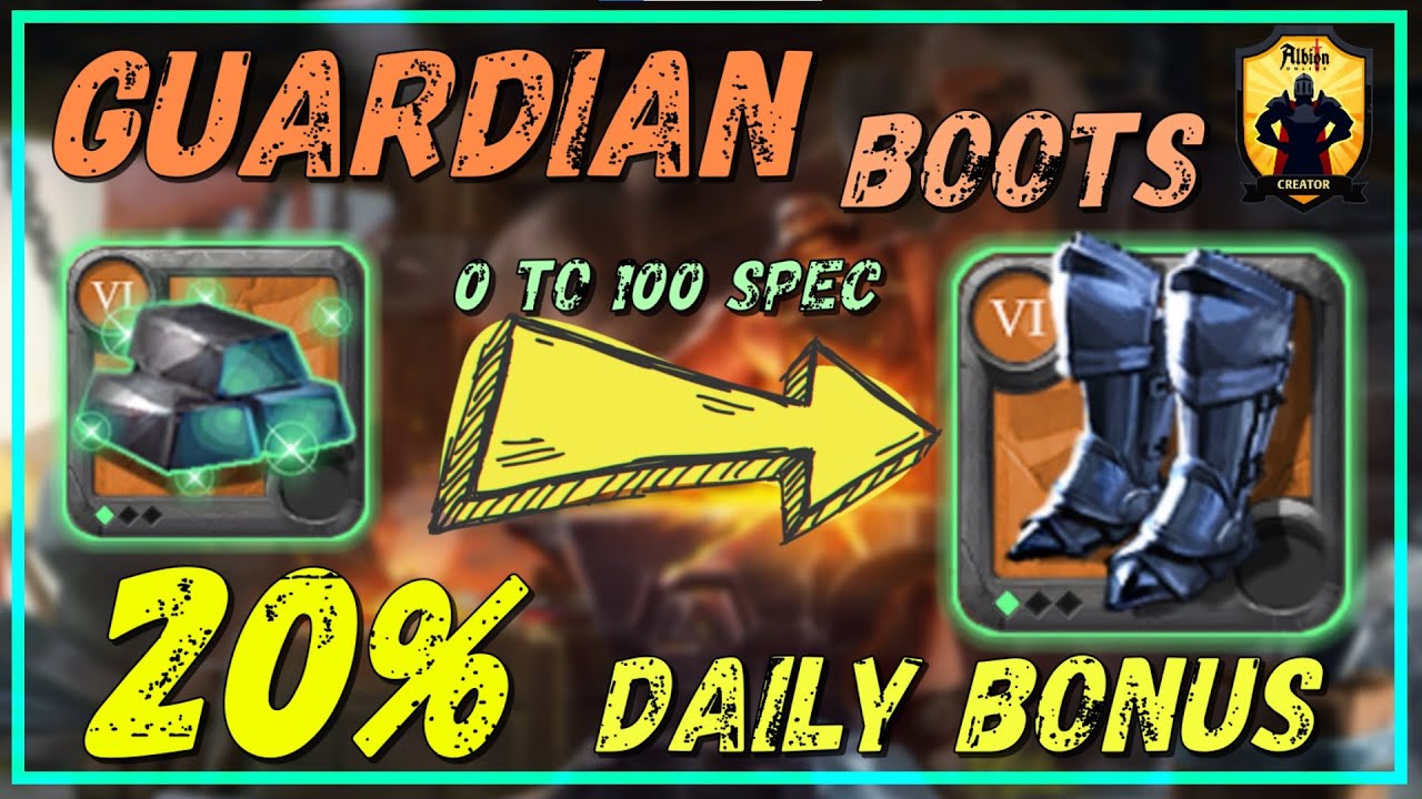 Crafting Guardian Boots 0 to 100 SPEC Albion Online Giveaway - YouTube
