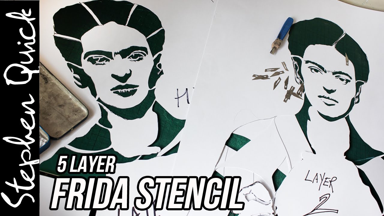 FRIDA KAHLO - 5 Layer STENCIL CUT | Time Lapse // Art of Stephen Quick ...