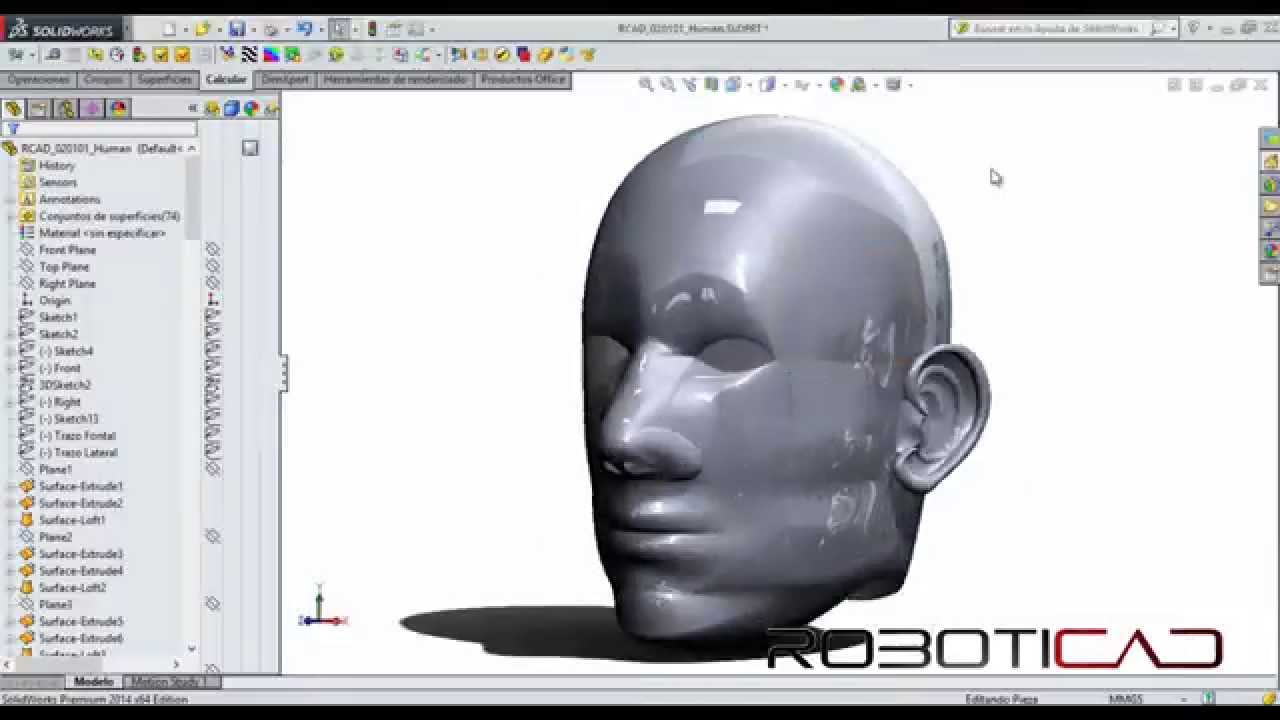 Rostro humano con SolidWorks - YouTube