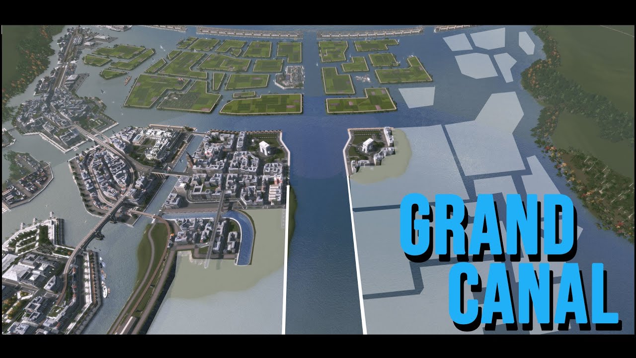 Cities Skylines Athalassya [11] Building the Grand Canal - YouTube