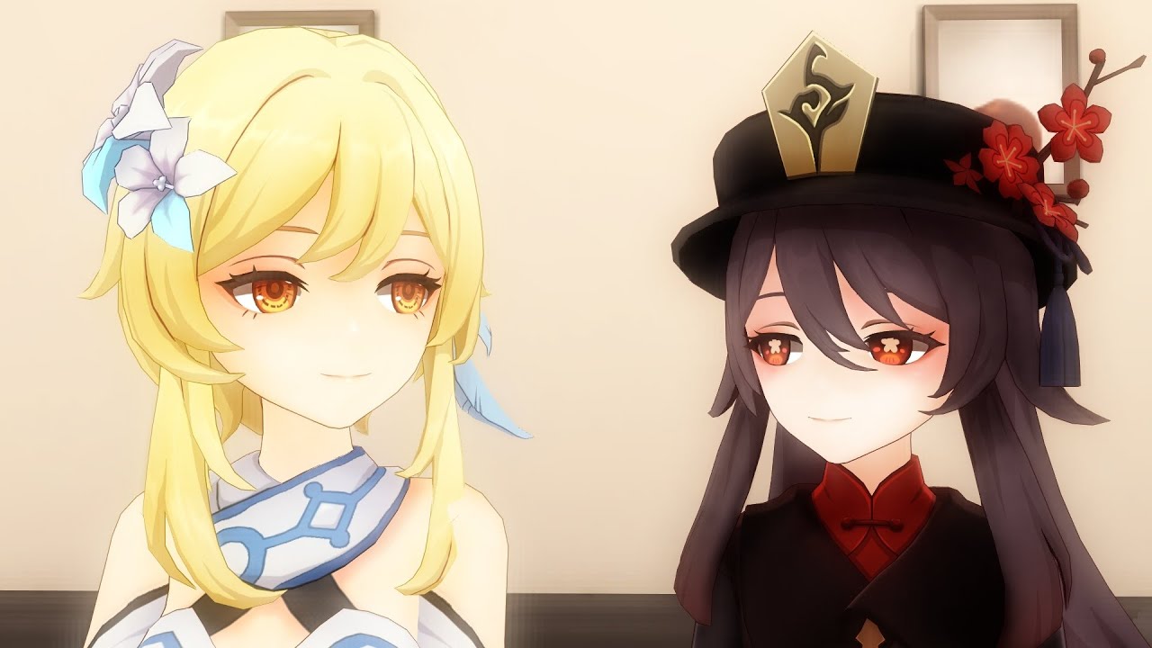 Lumine making fun of Hu Tao's chest - YouTube