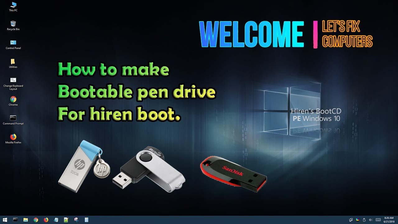 How to make bootable pen drive for hiren boot. - YouTube