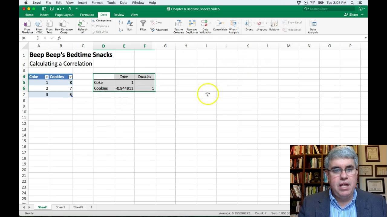 How to Calculate a Correlation in Excel 2016 for Mac - YouTube