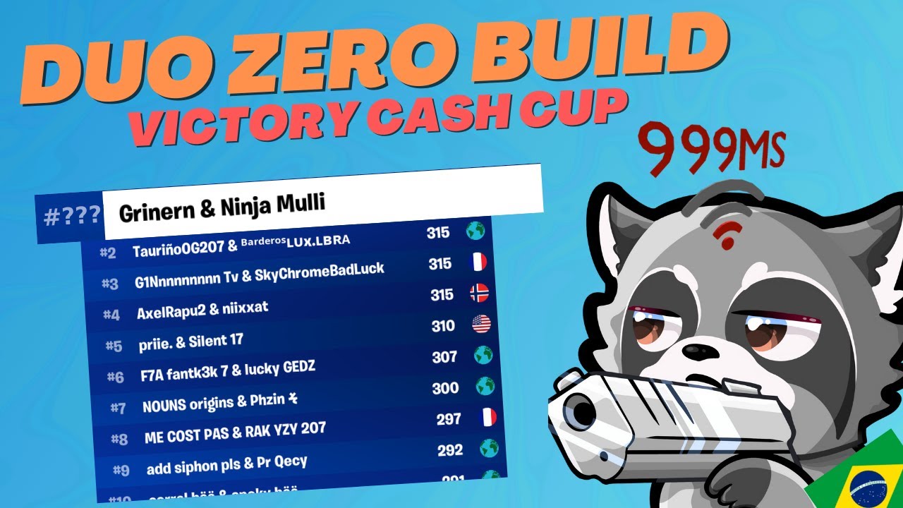 I played Duo Zero Build Victory Cash Cup on HIGH PING and it went as ...