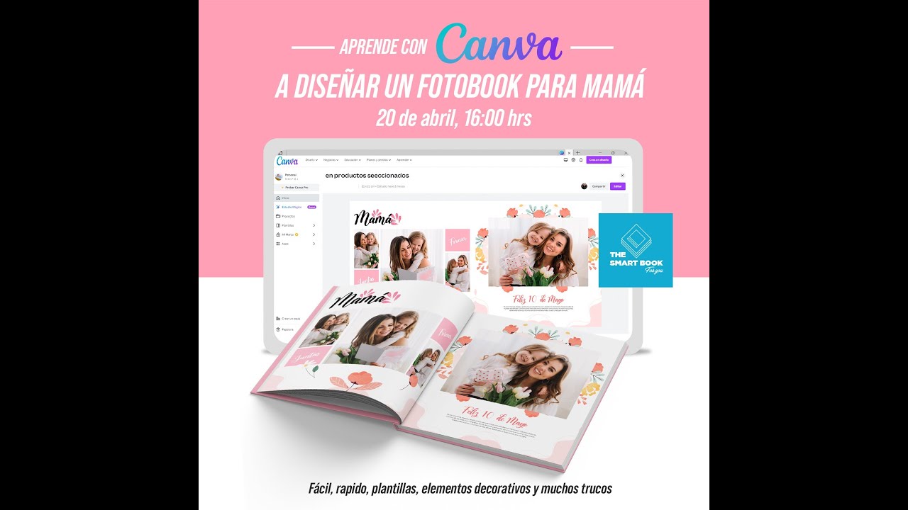 Aprende a diseñar con CANVA un fotobook para Mamá - YouTube