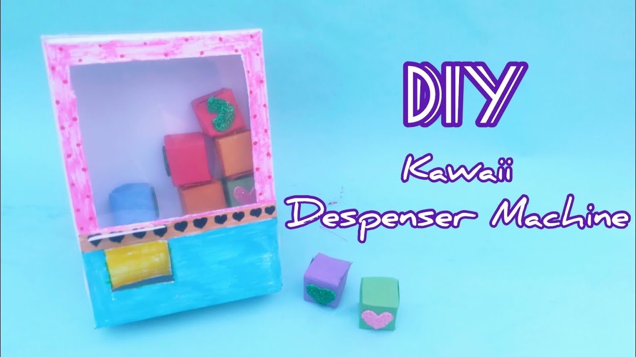 Diy Mini Kawaii Despenser Machine | Diy Cute Miniature Paper Craft ...
