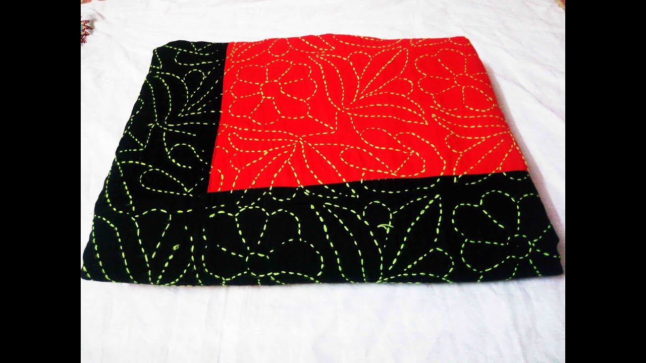 Hand Embroidery katha stitch nakshi katha design by Nakshi Katha - YouTube