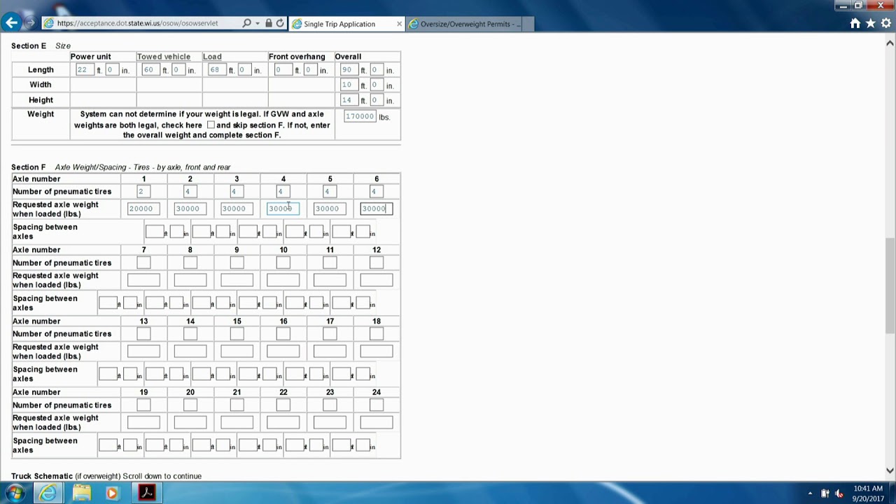 OSOW Permit System - Sections A through G - YouTube