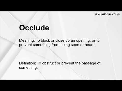Occlude Meaning - YouTube