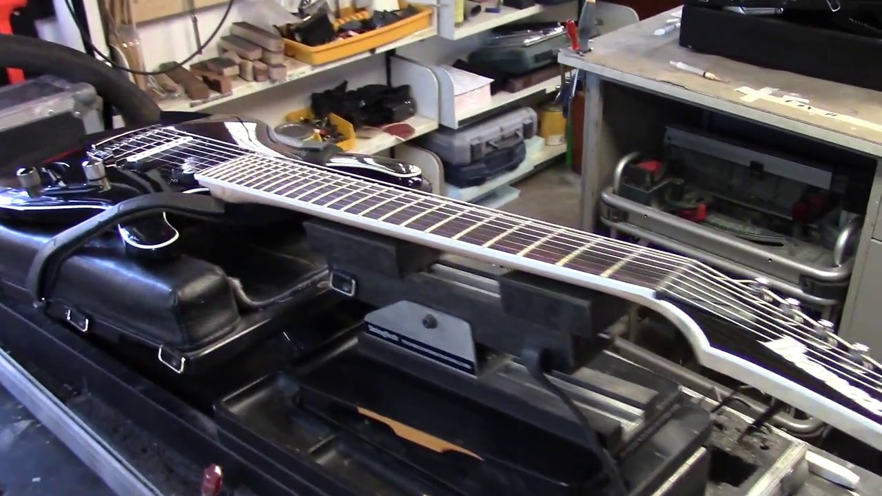 2 Ibanez 7-Strings.Comp Nuts / Setups / Fret Dressing @StringTech Workstations - YouTube