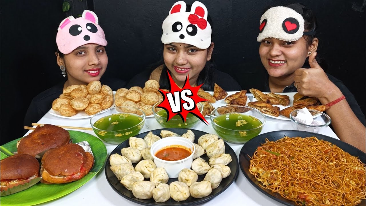 Blindfold With Chopstick Food Challenge | Golgappa, Momos Burger ...