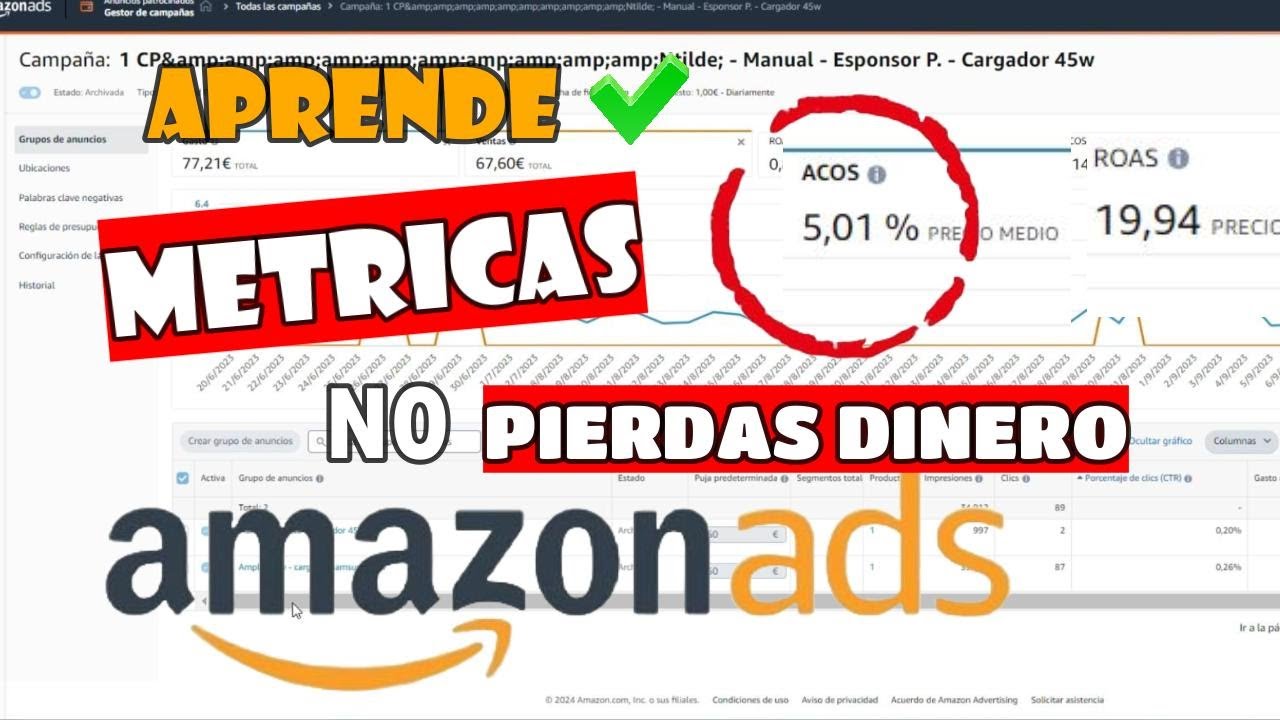Como leer la metricas de campañas de publicidad de Amazon - YouTube
