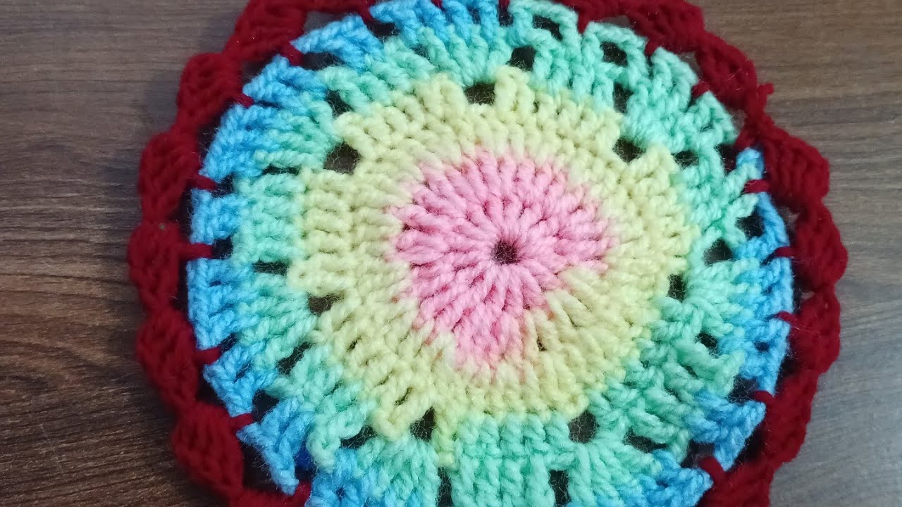 Thalposh design |woolen round design |DIY|woolen Rumal design - YouTube