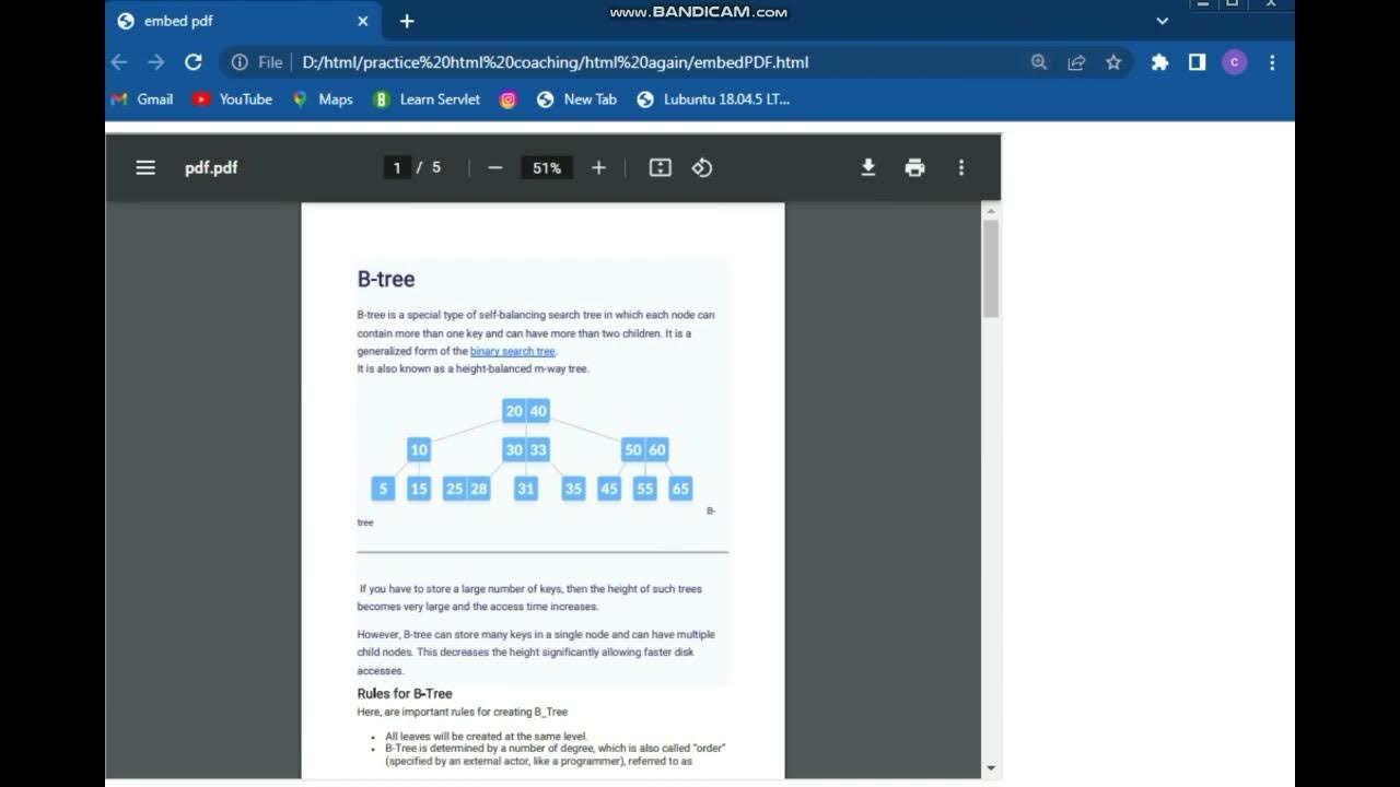 embed PDF in html - YouTube