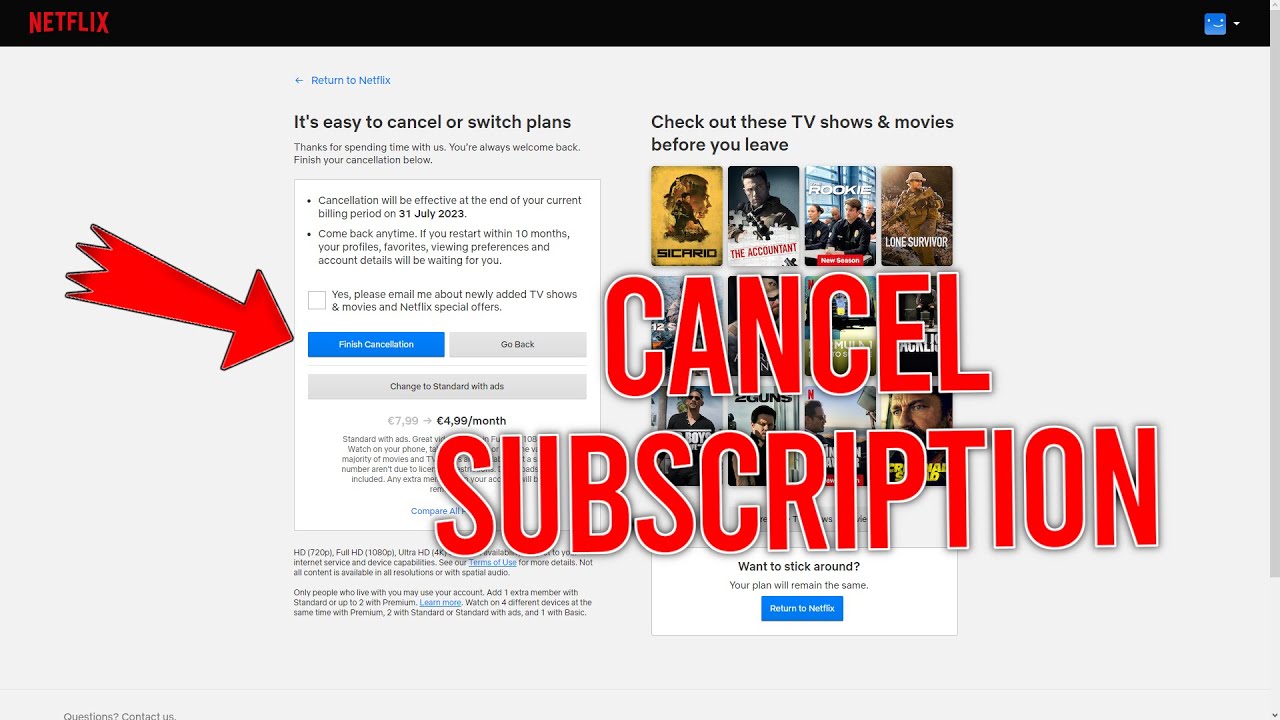 How to CANCEL Your NETFLIX Subscription/Membership | Tutorial - YouTube