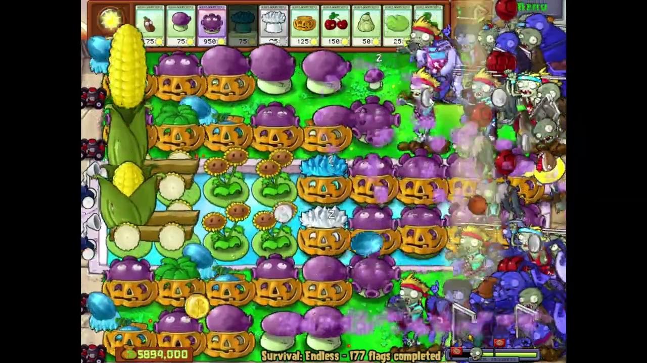 Plants Vs. Zombies Survival Endless - Flags 177-178 - YouTube