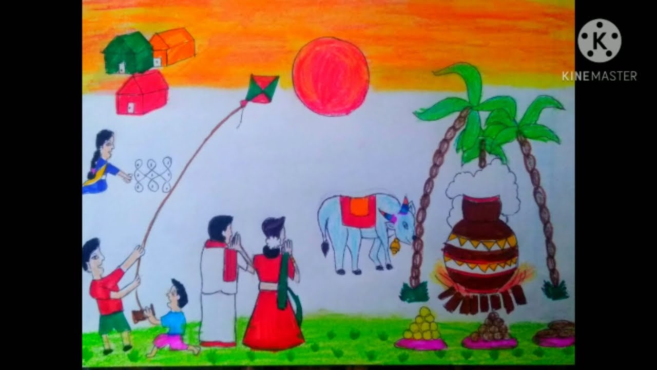 Sankranti special drawing || Ruthvi Arts - YouTube