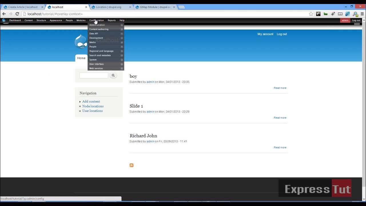 How to use the Google maps api (Gmaps Module) in drupal 7 - YouTube