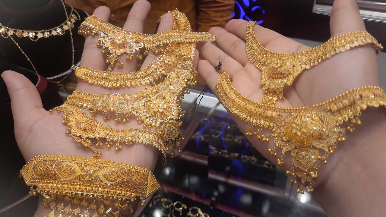 সোনার নেকলেস দাম ও কালেকশন /gold nacklece kontho har price bd - YouTube