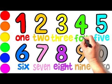 How to Draw Numbers , Draw Numbers 1234567890 , 1-9-0 | Learn Numbers ...