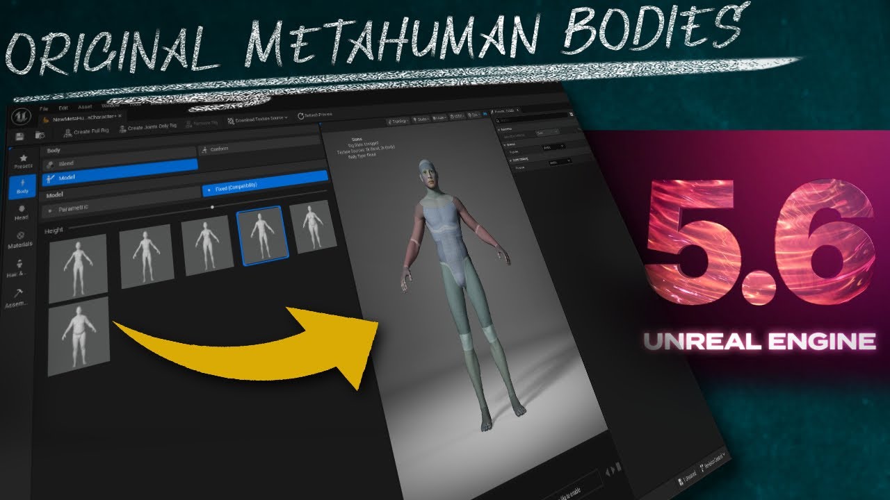 Use Original Metahuman Bodies in Unreal Engine 5.6 MHC - YouTube