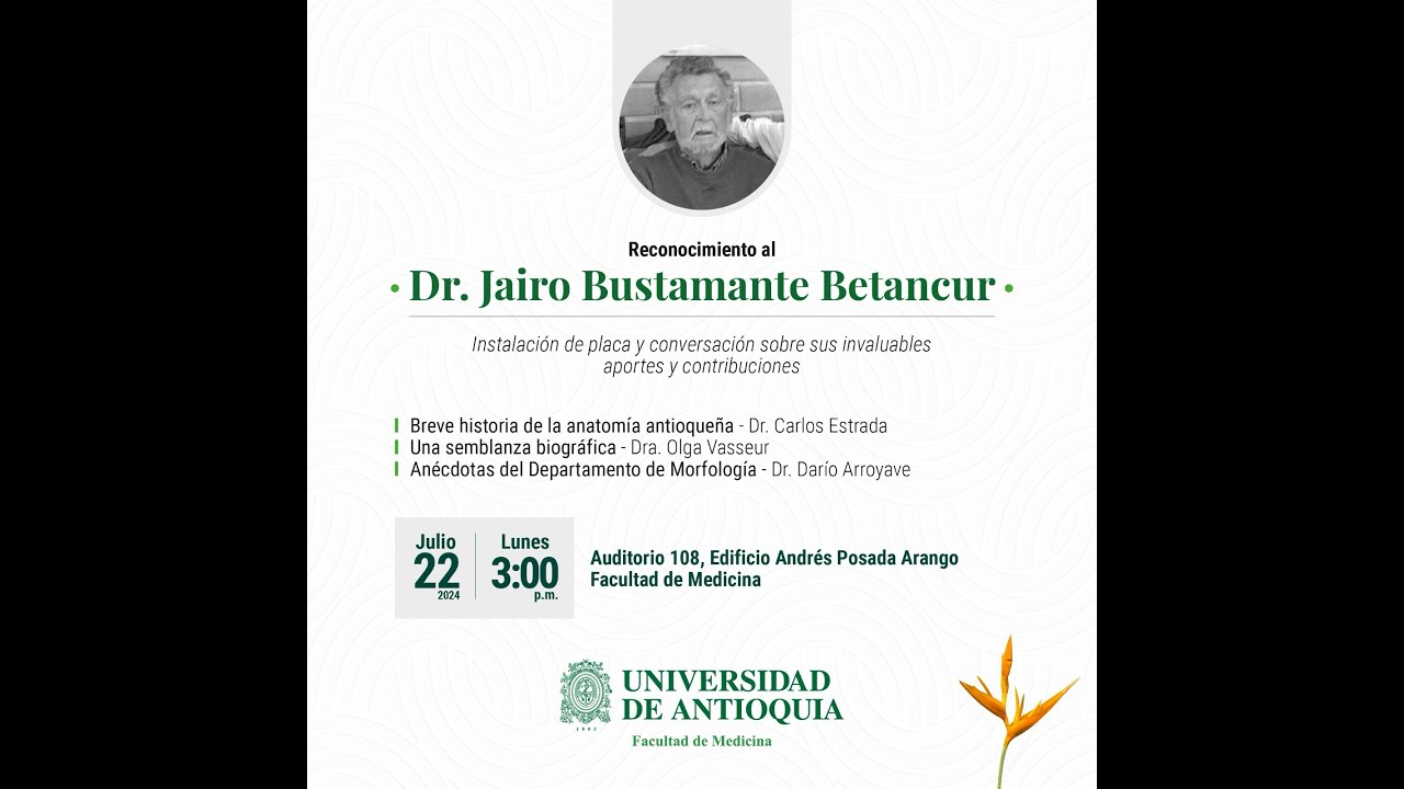 Reconocimiento al Dr. Jairo Bustamante - YouTube