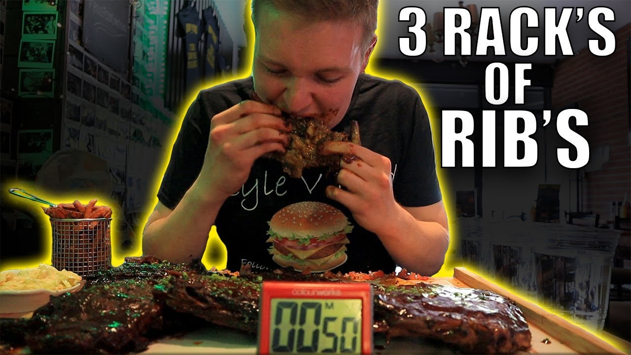 EATING 3 WHOLE RACKS OF RIBS! | CHALLENGE | #VeryMeaty - YouTube