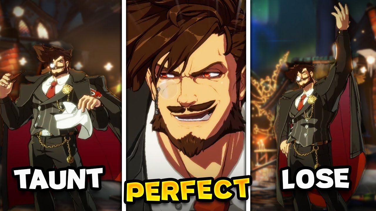 Guilty Gear Strive - SLAYER All Animations (Idle, Taunts, Special Moves ...