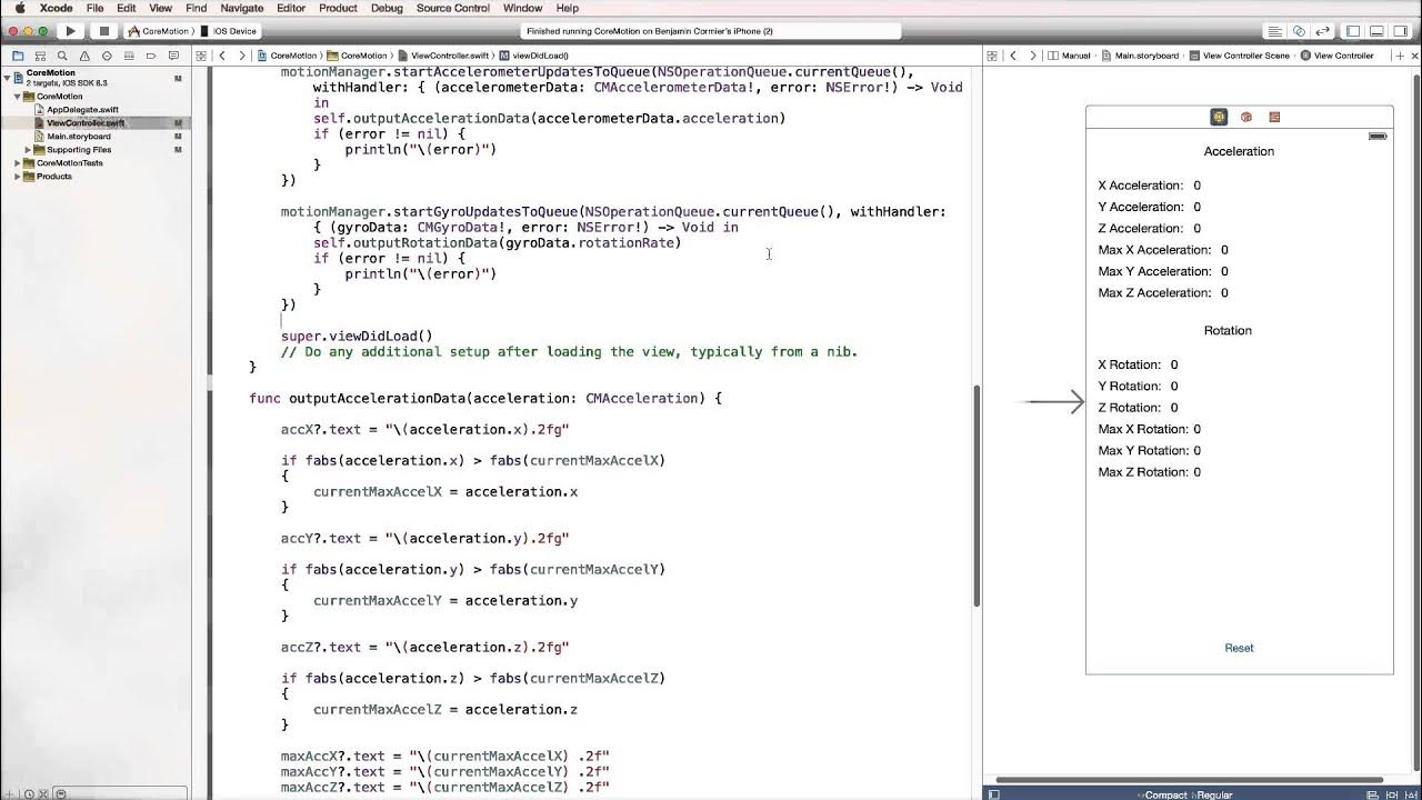 Swift Tutorial: Core Motion (Accelerometer/Gyroscope) - YouTube