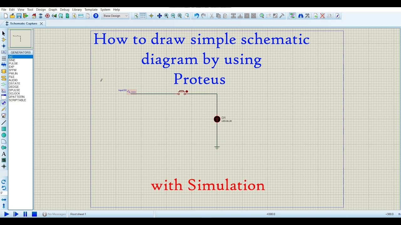 How to draw a simple schematic diagram by using Proteus | 001 - YouTube