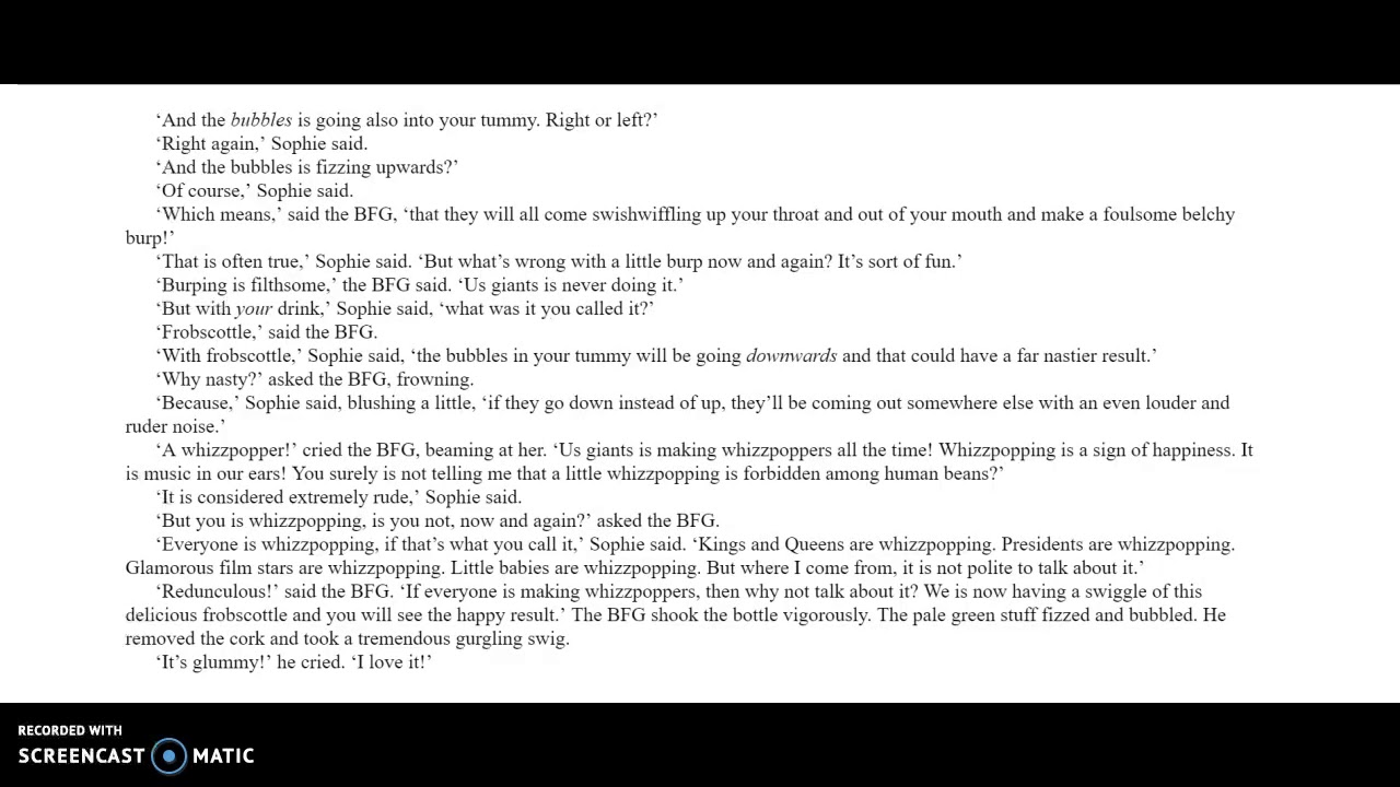 BFG: Frobscottle and Whizzpoppers - YouTube