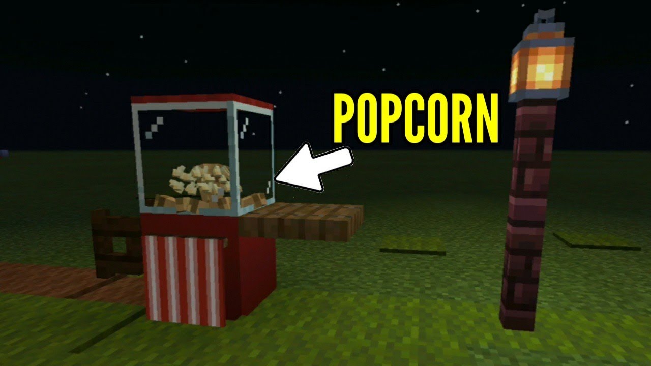 How To Make Popcorn Cart in MINECRAFT [MCPE] - YouTube