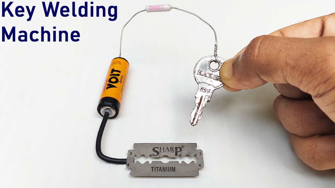 How To Make Simple Key Welding Machine At Home With Shaving Blade | Diy ...
